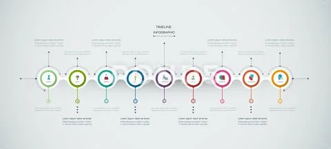 Vector infographics timeline design template with 3D paper label ~ Clip ...
