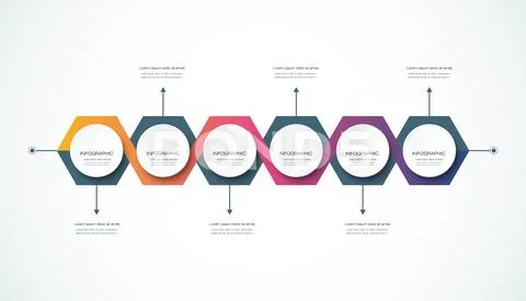 Vector infographics timeline design template with 3D paper label ~ Clip ...