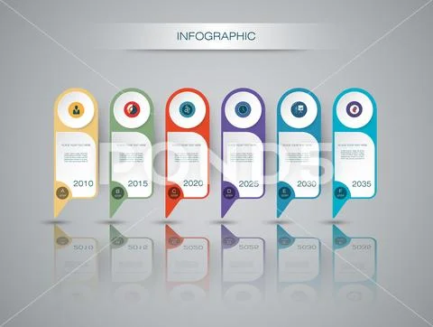 Vector infographics timeline design template with 3D paper label ...