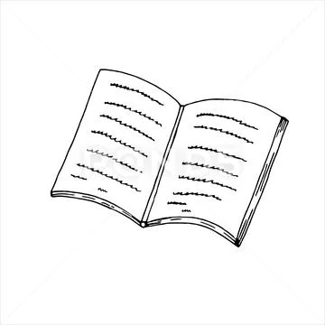 Vector isolated doodle element,open paper real book, coloring book ...