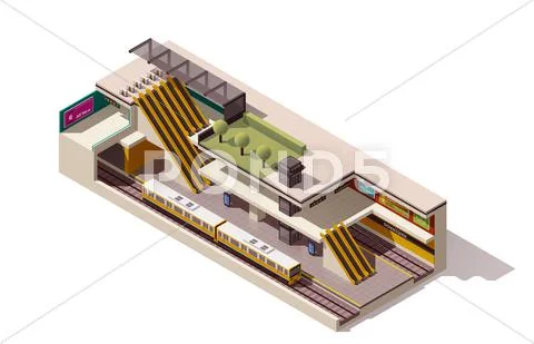 Vector isometric subway station cross section: Graphic #59777221