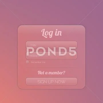 Vector login form ui element Stock Illustration ~ #46017880