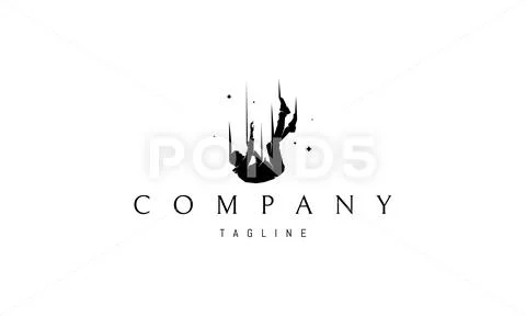 Vector logo on which an abstract image of a falling man. Illustration ...