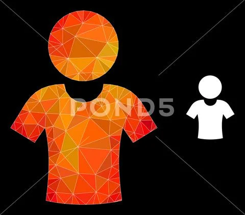 Vector Lowpoly Boy Icon with Orange Colored Gradient ~ Clip Art #180530523