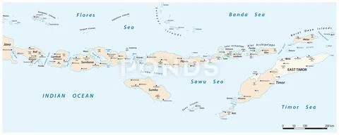 Vector map of Lesser Sunda Islands, Indonesia East Timor: Royalty Free ...