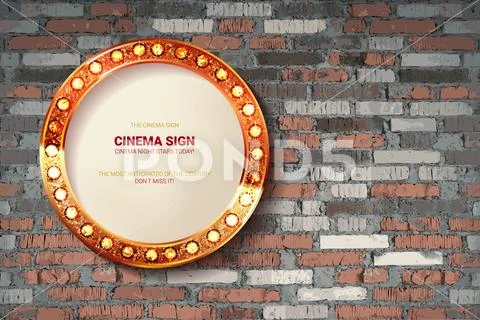 Vector Marquee light circle board sign: Royalty Free #239859726