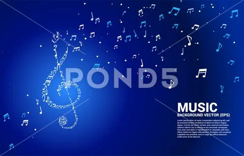 Vector music melody shape sol key note dancing flow . Concept ...