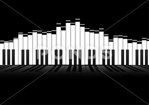 Vector : Piano keyboard equalizer concept on black background: Royalty ...