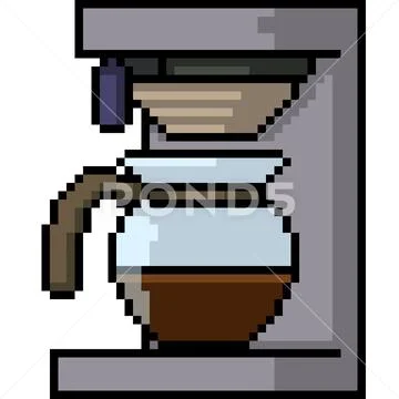 Vector pixel art coffee machine: Royalty Free #113338838