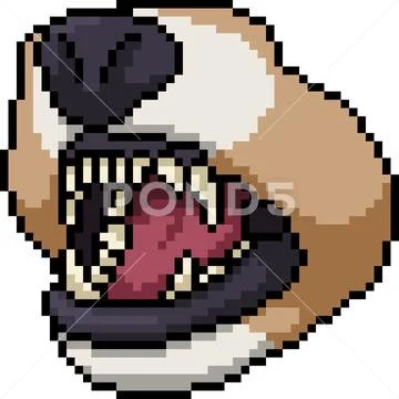 Vector pixel art dog bite: Graphic #113338849
