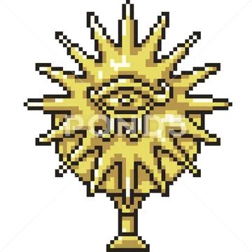 Vector pixel art isolated abstract artifact: Royalty Free #127417402