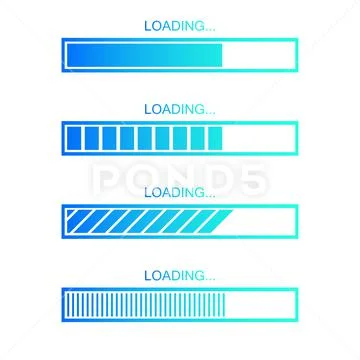 Vector progress loading bar set. Process indicator. ~ Clip Art #145164239