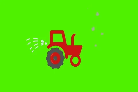 Vector Red Tractor - Animation - Hand-... | Stock Video | Pond5