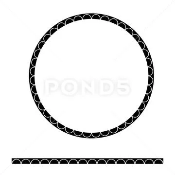 Vector Rounded Corner Circle Black Frame, Isolated On White ...