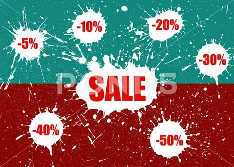 Vector Sale Banner over white paint blot background. ~ Clip Art #71589119