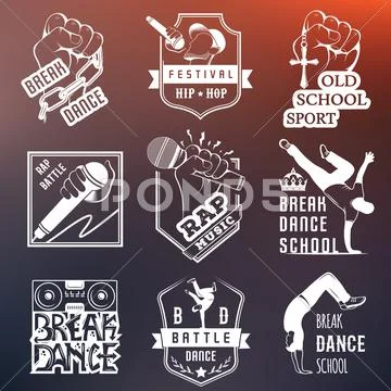 Vector Set of Badges, Logos and Sign Break Dance Illustration #67969036