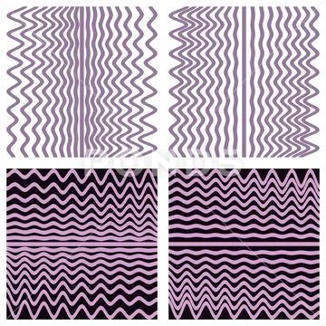 Vector set with rhythmic lines backgrounds. ~ Clip Art #135391123