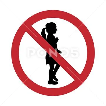Vector silhouette no entry mark on white background. Symbol of stop ...