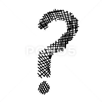 Vector Simple Scribble fill in Question Mark, Isolated on White ~ Clip ...