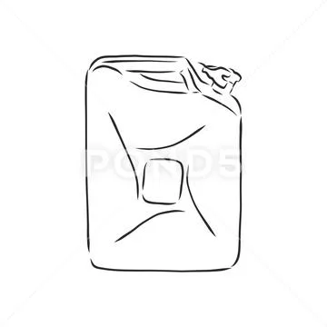 Vector Sketch Single Jerry Can. fuel canister, vector sketch ...