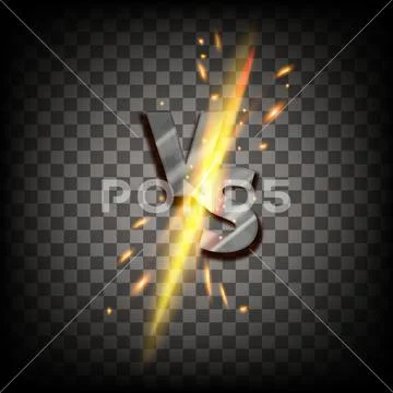 Vector VS fight game icon, versus battle duel logo, iron letters ...