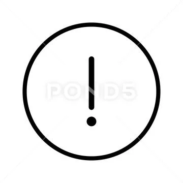 Vector of Warning icon in Circle line - vector iconic design: Graphic ...