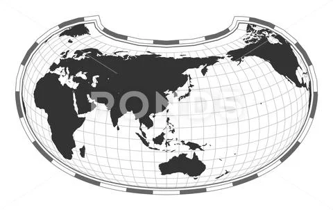 Vector world map. Armadillo projection. Plain world geographical map ...