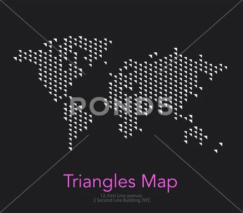Vector world map with triangles for business templates, brochure ~ Clip ...