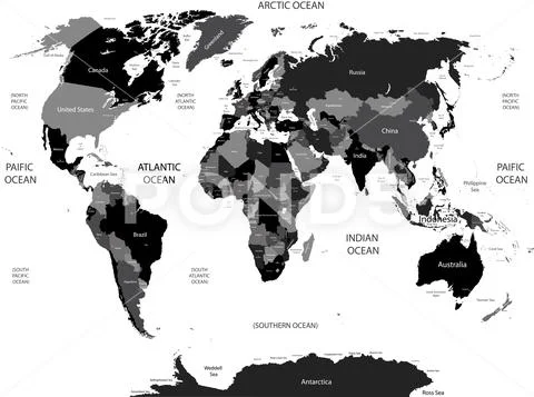 Vector world political map Stock Illustration ~ #107845760