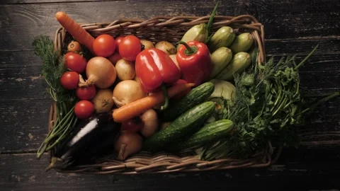 Vegan farm vegetables on farmers food ma... | Stock Video | Pond5