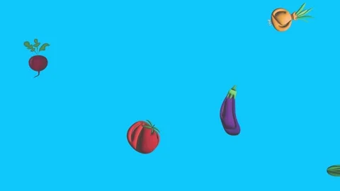 Vegetables animation on blue screen chro... | Stock Video | Pond5