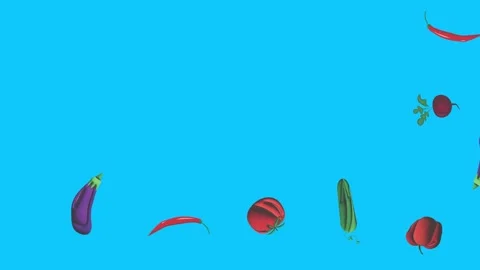 Vegetables animation on blue screen chro... | Stock Video | Pond5