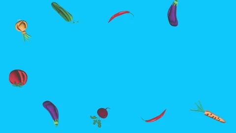 Vegetables animation on blue screen chro... | Stock Video | Pond5