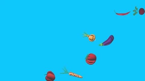 Vegetables animation on blue screen chro... | Stock Video | Pond5