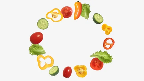 vegetables are scattered in different di... | Stock Video | Pond5