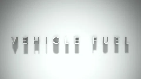 vehicle fuel 3D title animation white te... | Stock Video | Pond5