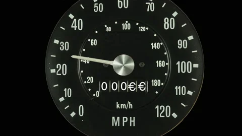 Vehicle speedometer. Animation of rising... | Stock Video | Pond5