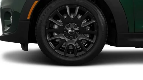 Vehicle wheel close up side view in stud... | Stock Video | Pond5