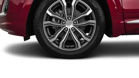 Vehicle wheel close up side view Red Qua... | Stock Video | Pond5