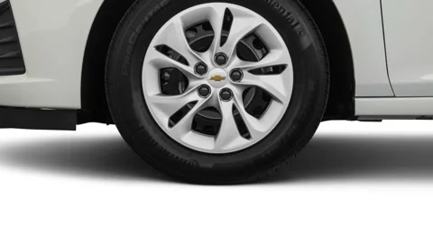 Vehicle wheel close up side view in stud... | Stock Video | Pond5