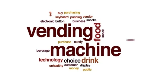 Vending machine animated word cloud, tex... | Stock Video | Pond5