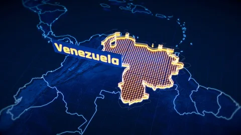 Venezuela country border 3D visualizatio... | Stock Video | Pond5