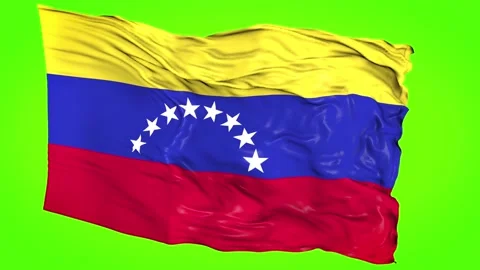 Venezuela flag animation isolated on gre... | Stock Video | Pond5