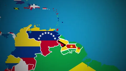 Venezuela with flag country nation outli... | Stock Video | Pond5
