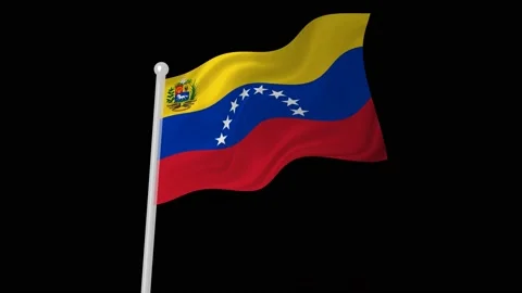 venezuela flag flying animated black bac... | Stock Video | Pond5