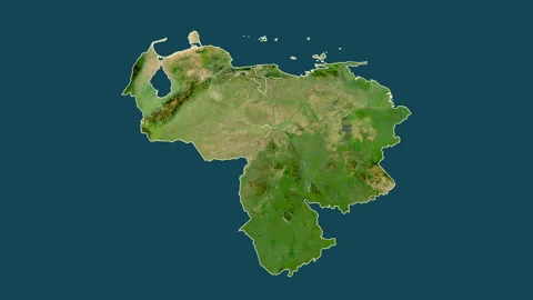 Venezuela map - cartoon. Regions. Satell... | Stock Video | Pond5