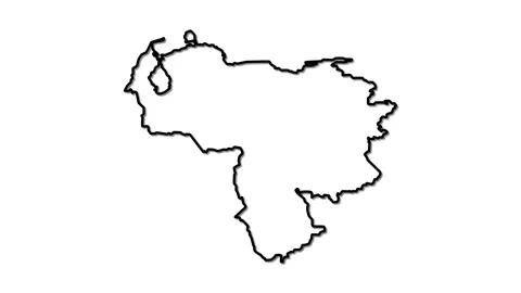 Venezuela map self drawing animation. Li... | Stock Video | Pond5