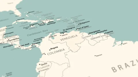 Venezuela on the world map. Smooth map r... | Stock Video | Pond5