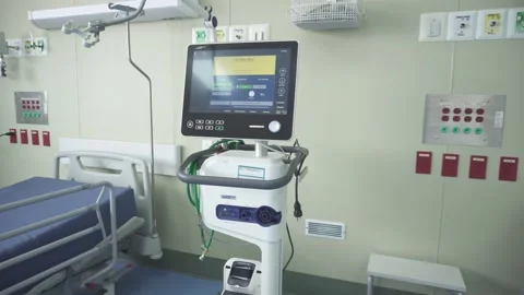 Ventilator set up in a hospital room at ... | Stock Video | Pond5