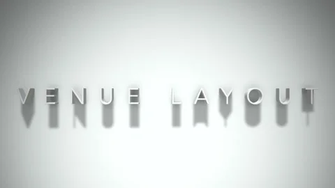 venue layout 3D title animation white te... | Stock Video | Pond5